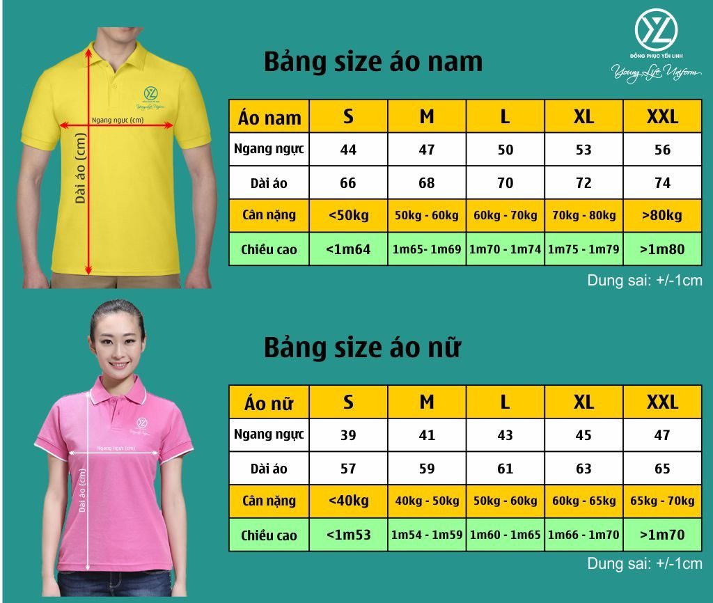 Hướng dẫn chọn size áo thun đồng phục - Võ phục Việt Nam